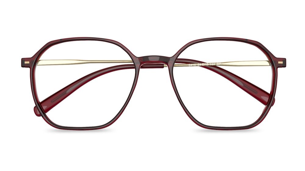 Flex - Geometric Red Full Rim Eyeglasses | Framesbuy